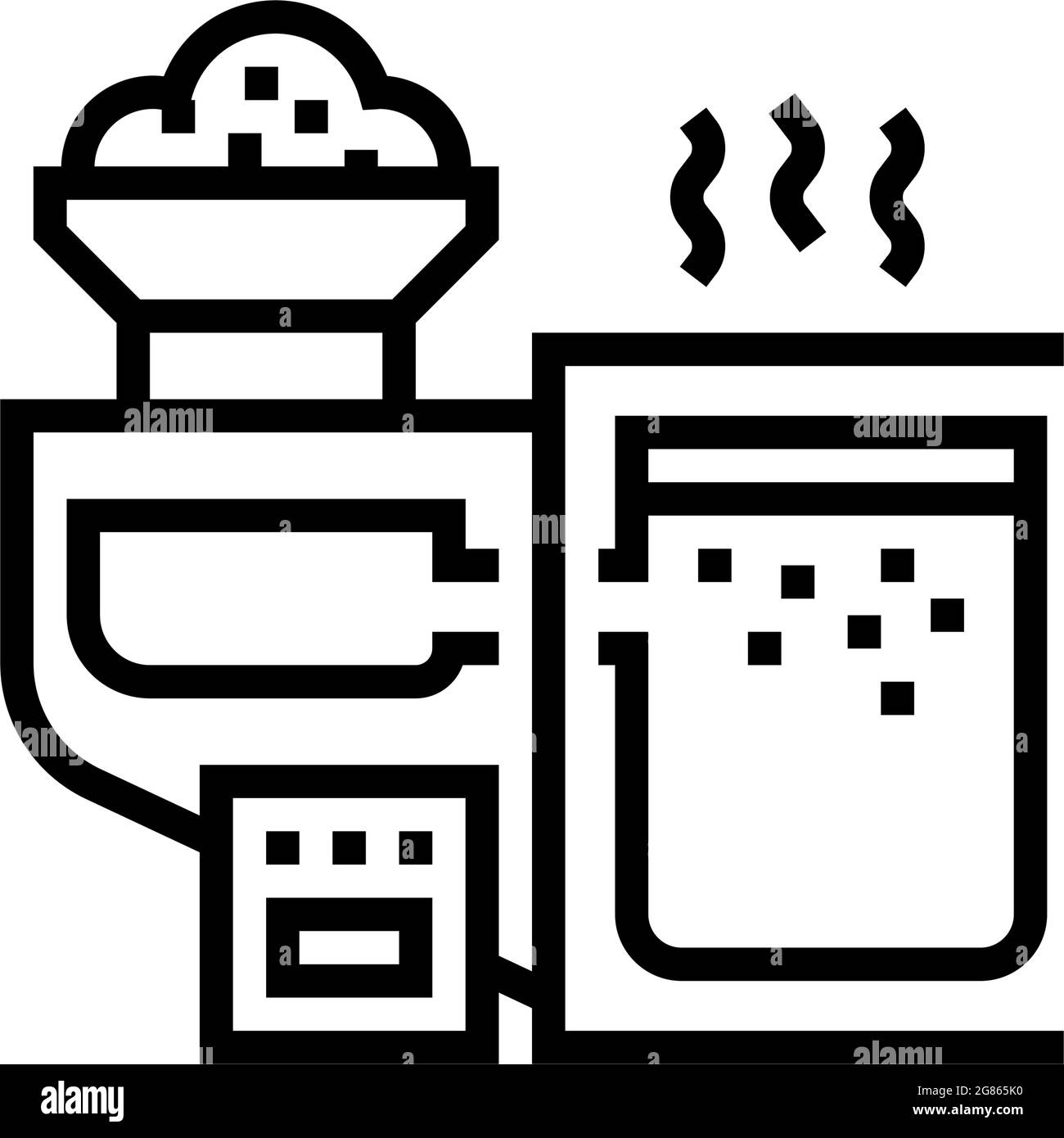 smelting sand glass manufacturing equipment line icon vector ...