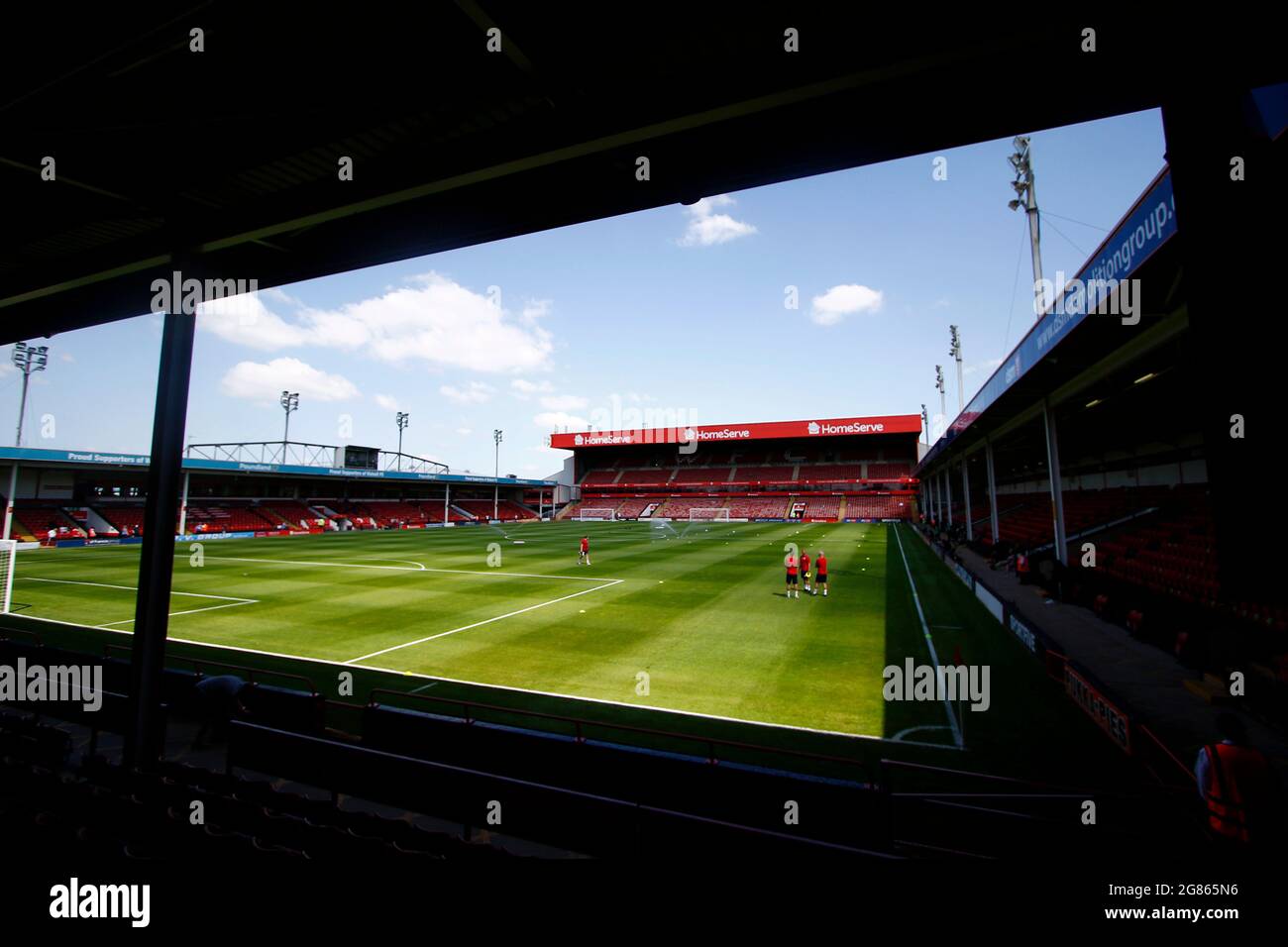 A general view of the pitch ahead of the pre-season friendly match at ...