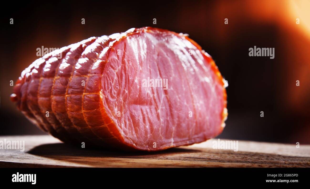 Cooked smoked ham hi-res stock photography and images - Alamy