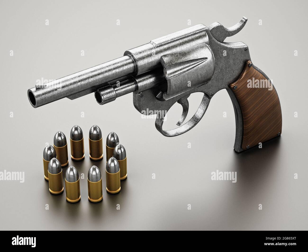 Vintage gun isolated revolver bullets hi-res stock photography and ...