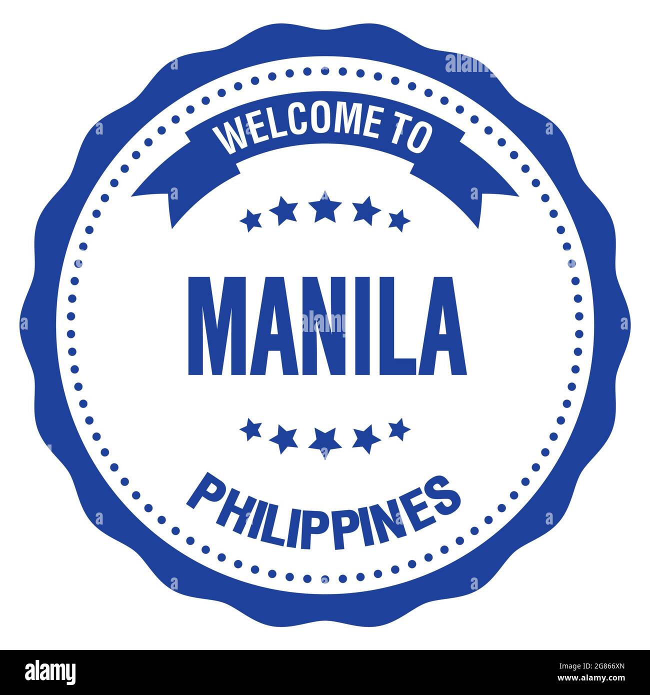 WELCOME TO MANILA - PHILIPPINES, words written on blue round badge ...