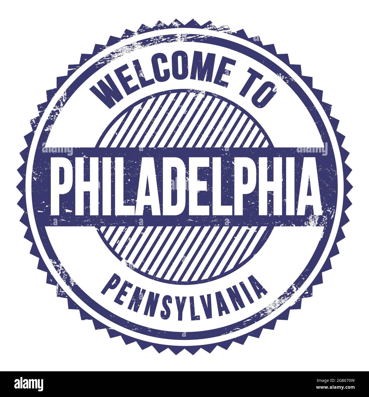 WELCOME TO PHILADELPHIA - PENNSYLVANIA, words written on blue zig zag ...