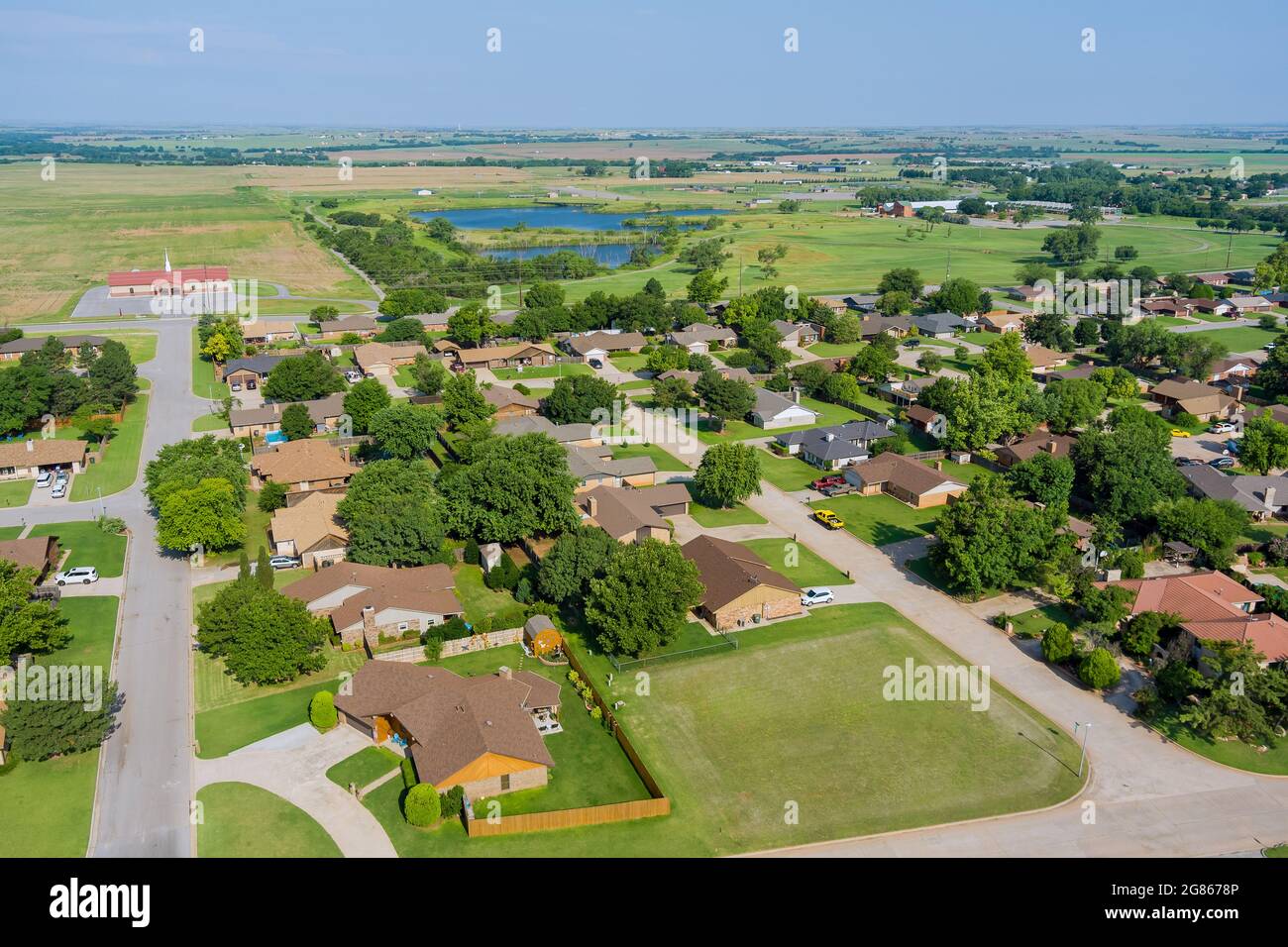 Aerial view of residential quarters at beautiful Clinton town urban ...