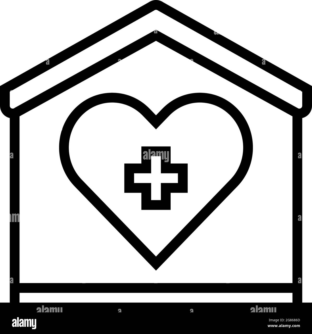 home care service line icon vector illustration Stock Vector Image ...