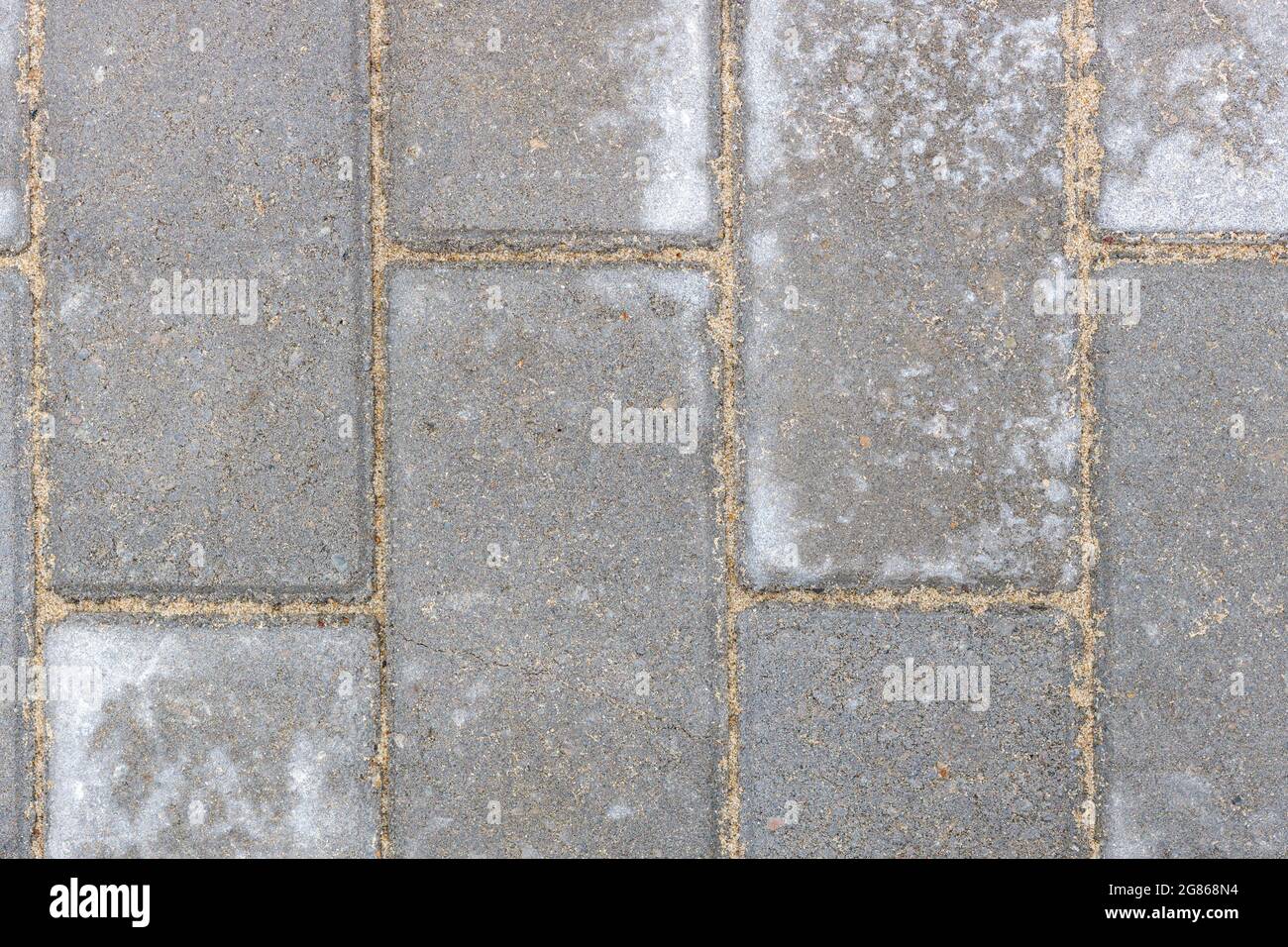 Gray texture of paving stones. Close-up of stone tiles for sidewalks ...