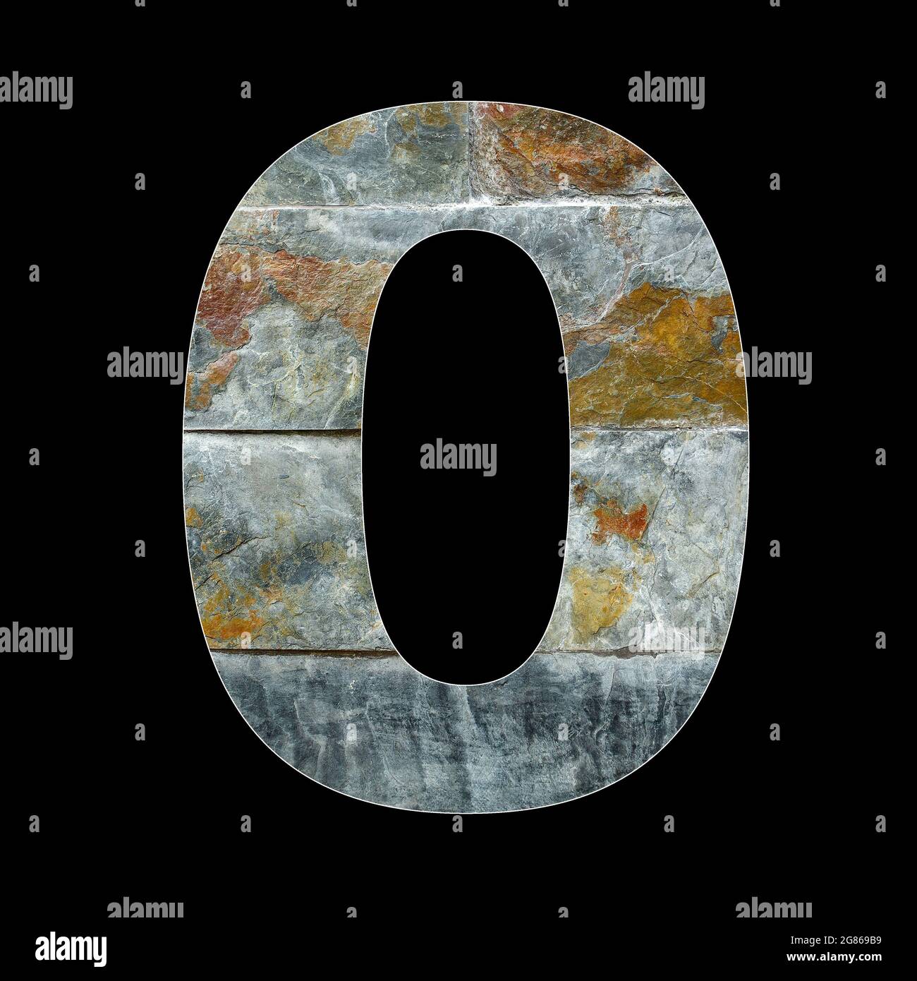 Number 0 - Zero digit on rustic stone background Stock Photo - Alamy