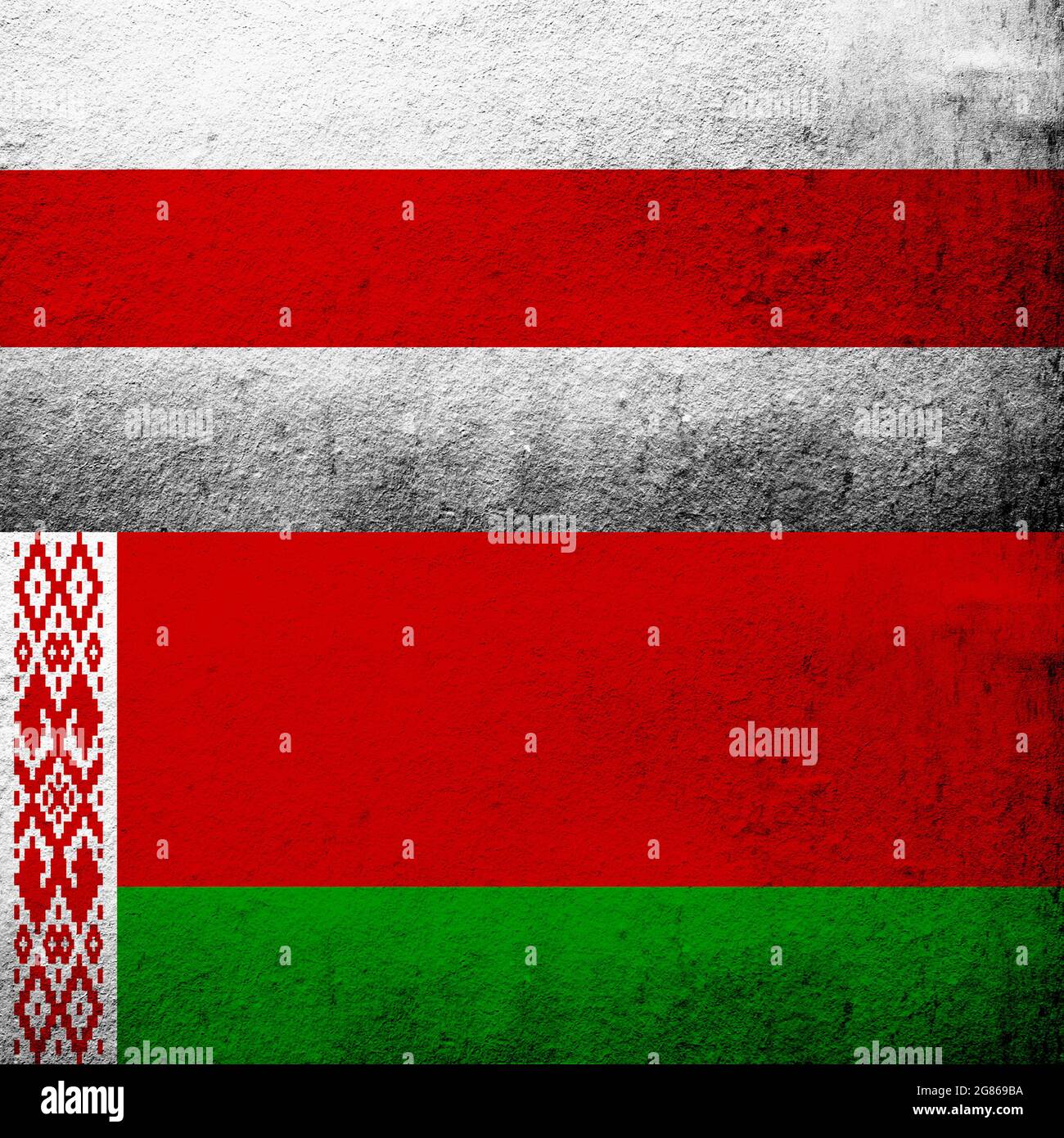 Two flags of Belarus. Red and green flag of Belarus with White-red ...