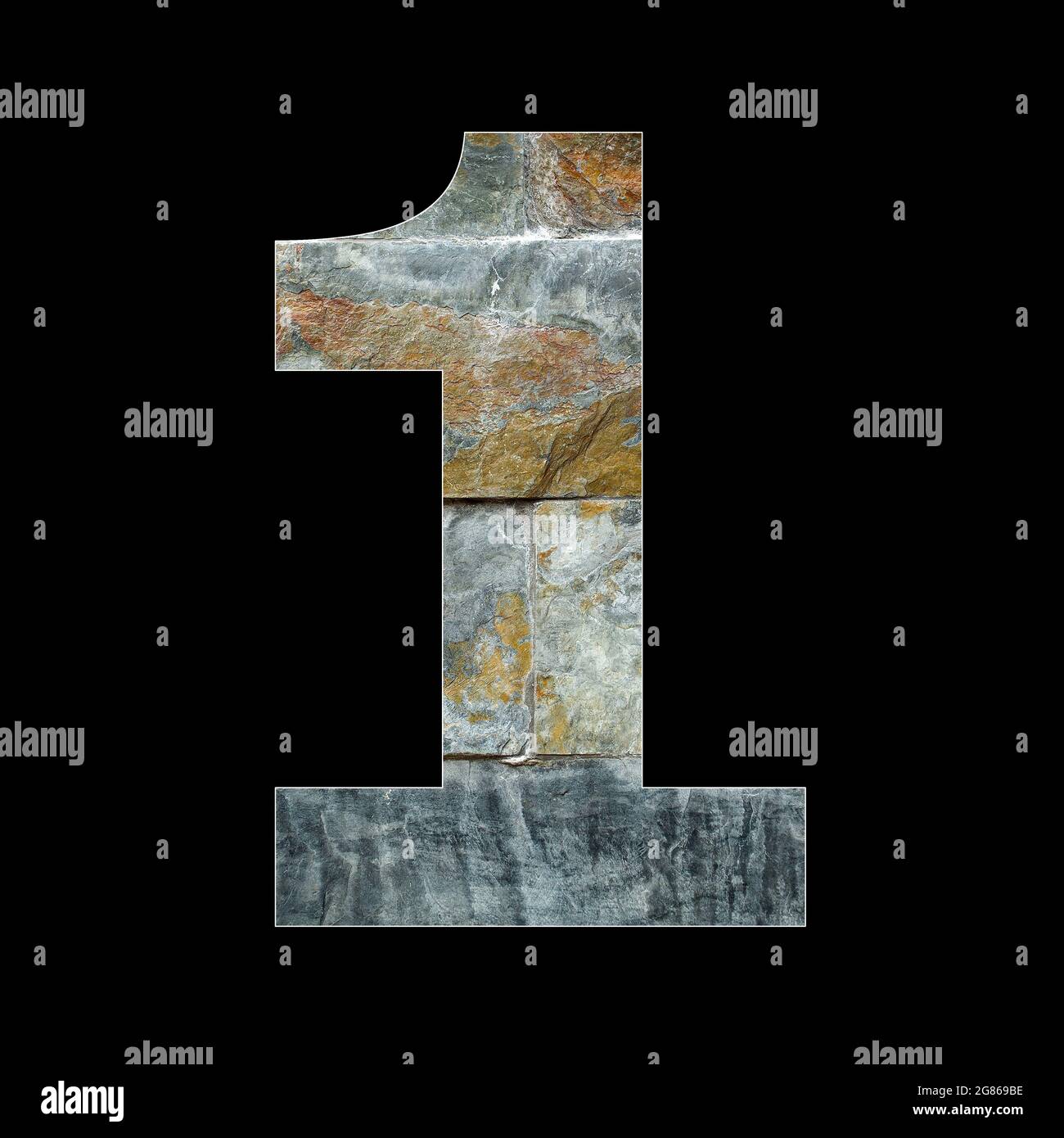 Number 1 on rustic stone background Stock Photo - Alamy