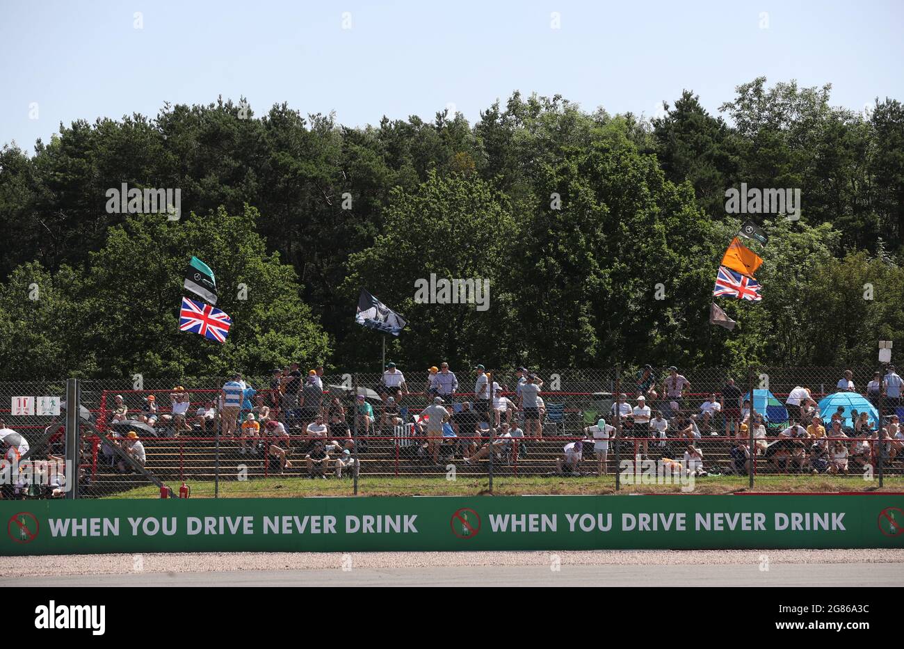 Spectators during practice for the British Grand Prix at Silverstone ...