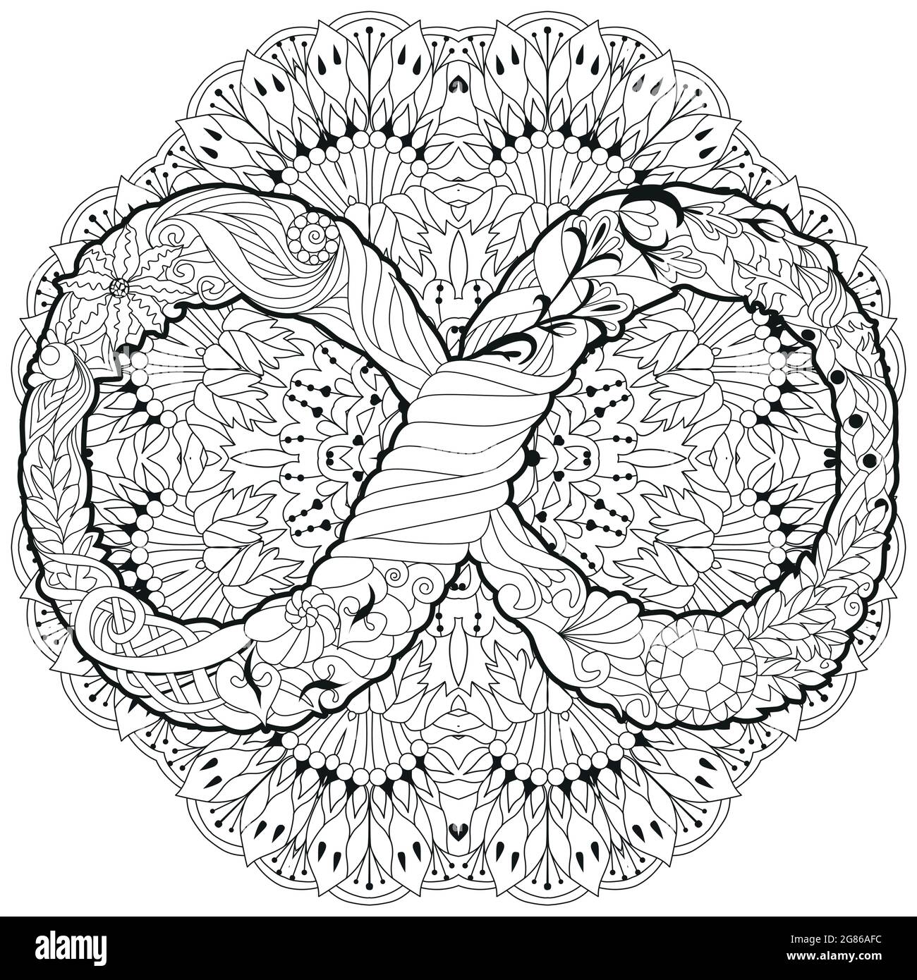 Vector ornamental infinity symbol zentangle styled on mandala. Eternal ...