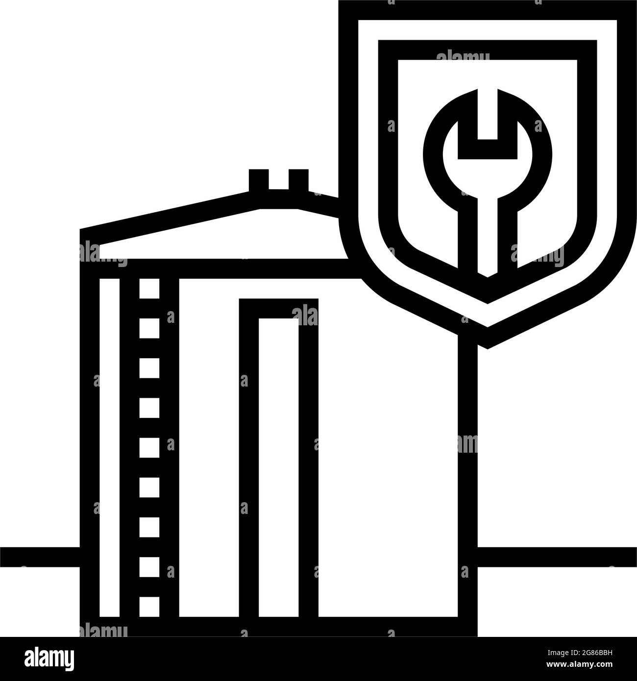 installation of storage tank line icon vector illustration Stock Vector ...