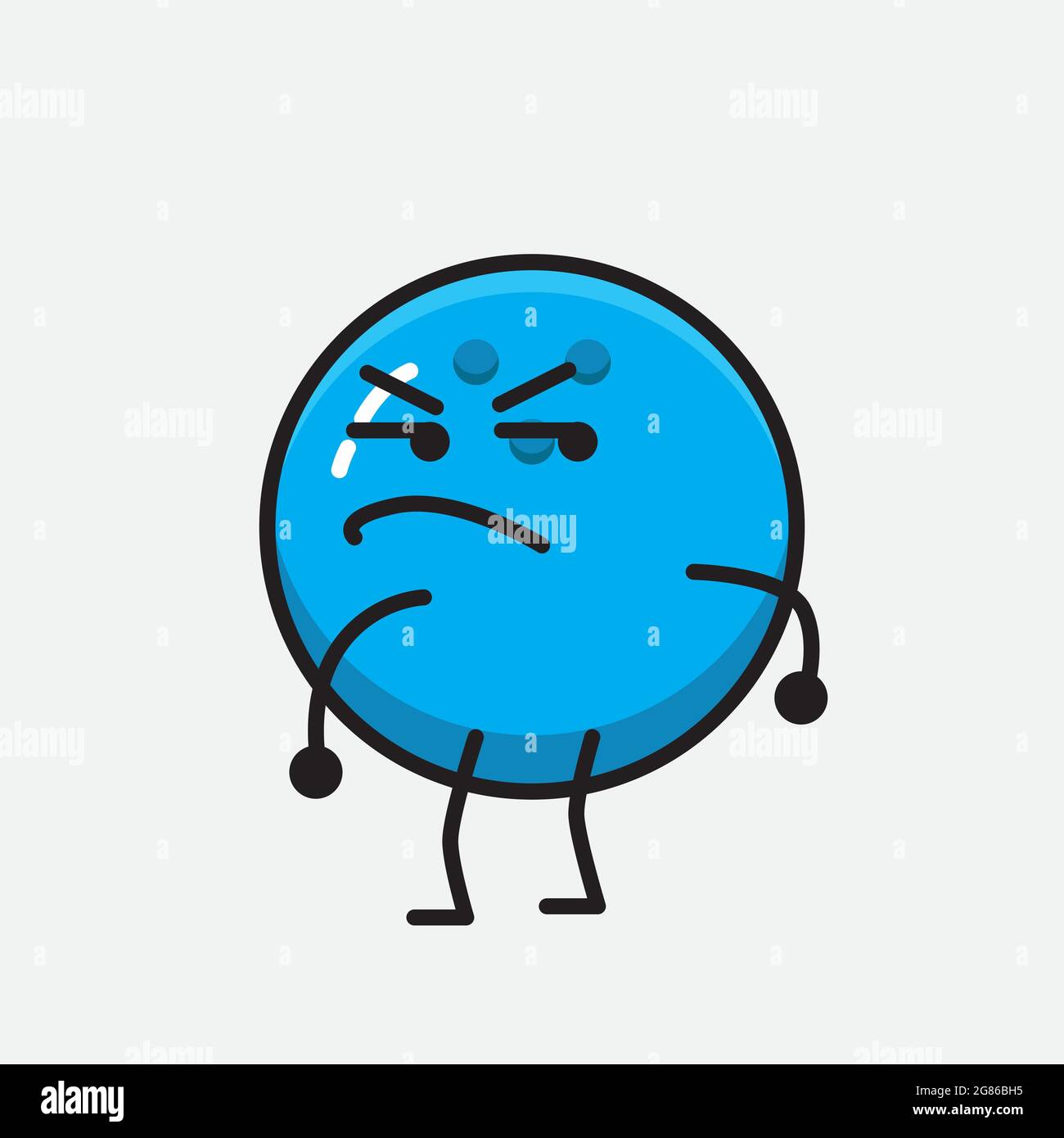 Vector Illustration of Bowling Ball Character with cute face and simple ...