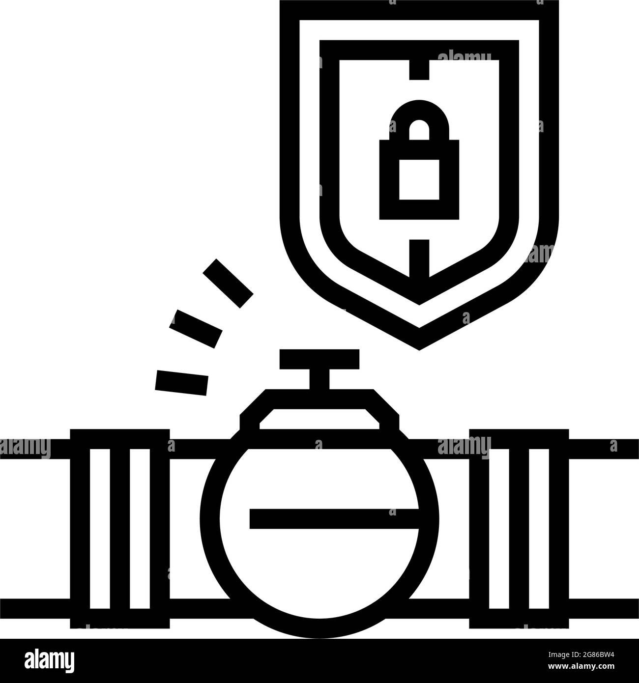 protection system of pipeline construction line icon vector ...