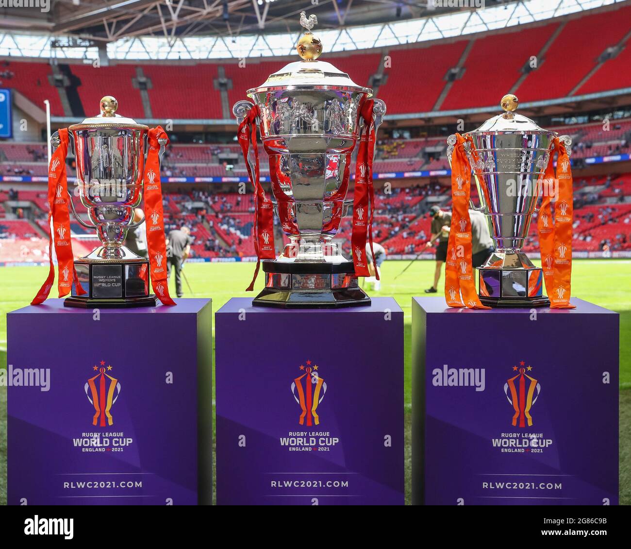 The 3 rugby league World Cup trophies on show at The Betfred Challenge ...