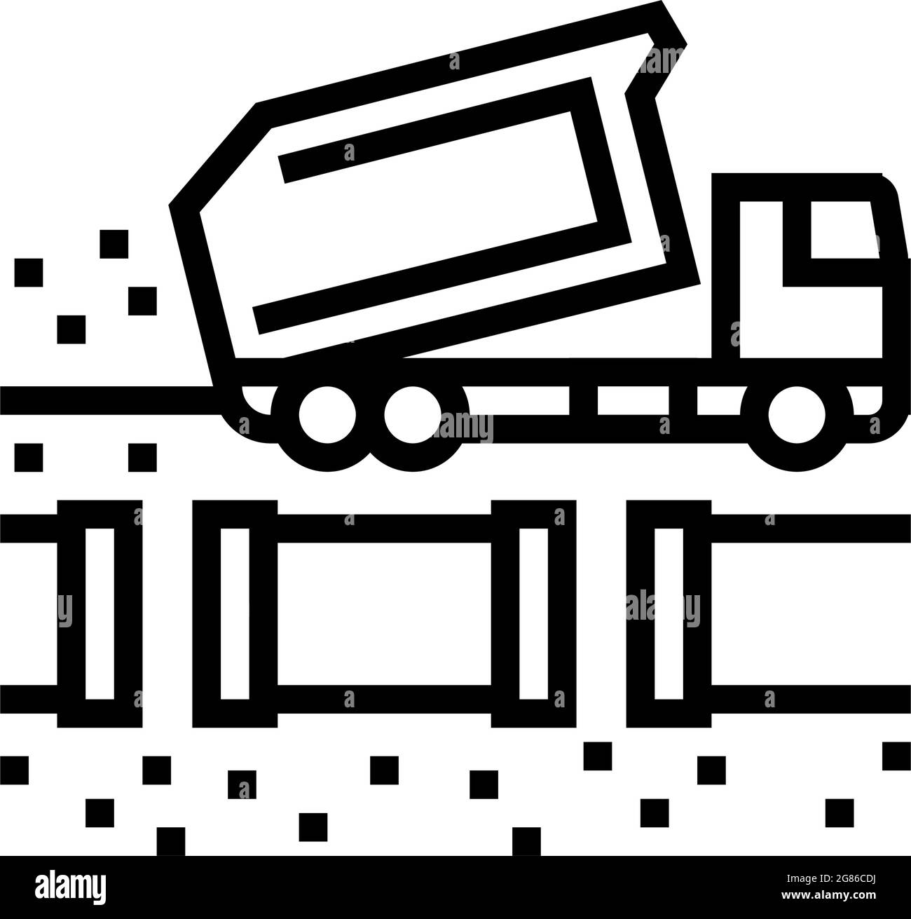 truck fill up pipeline line icon vector illustration Stock Vector Image ...