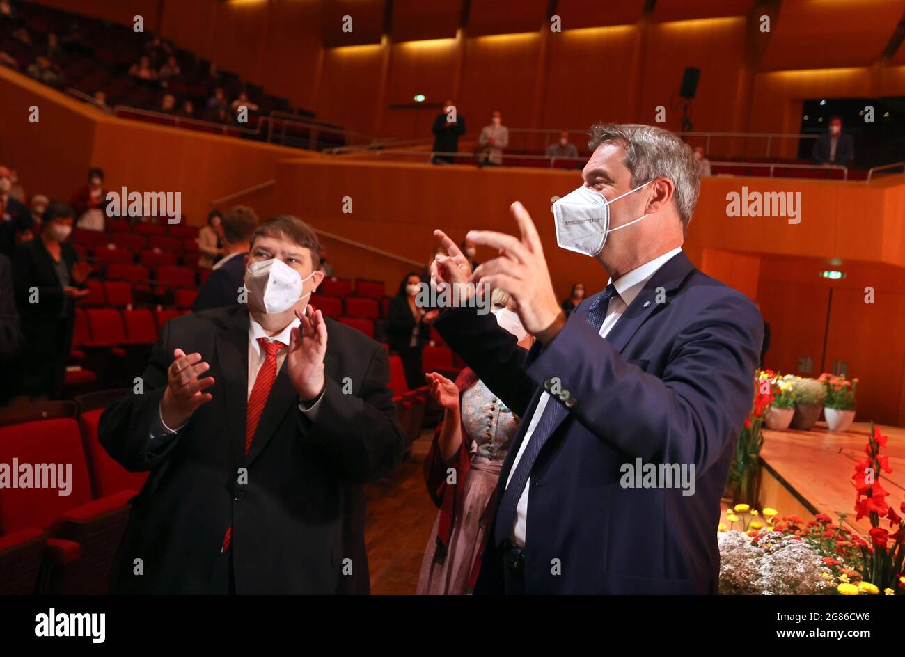 Munich, Germany. 17th July, 2021. Bernd Posselt (l), spokesman of the ...