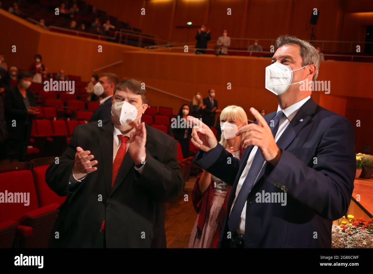 Munich, Germany. 17th July, 2021. Bernd Posselt (l), spokesman of the ...