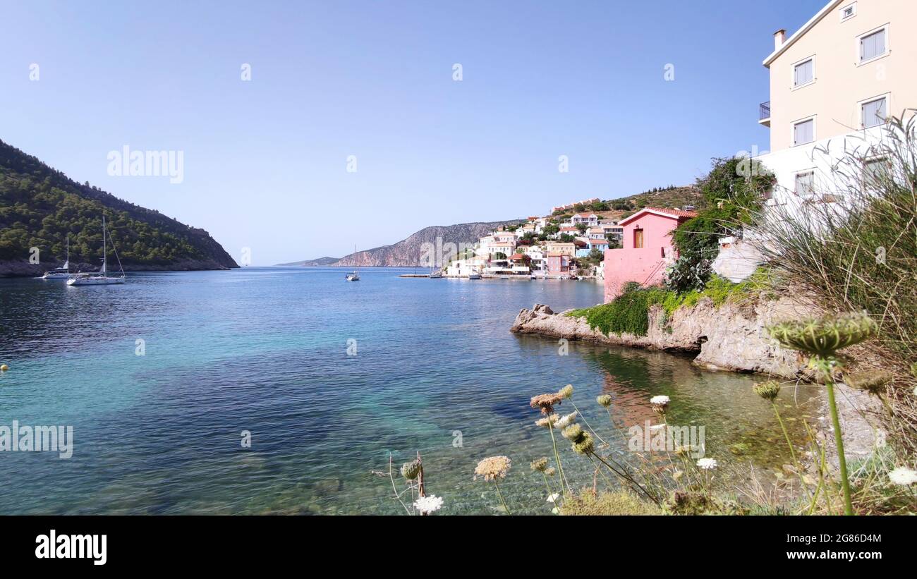 The traditional architecture, the peaceful landscape and the pebbled ...