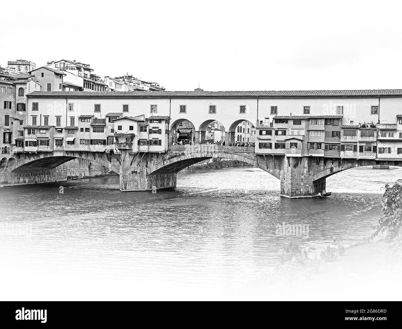 Iconic Vecchio Bridge in Florence over river Arno called Ponte Vecchio ...