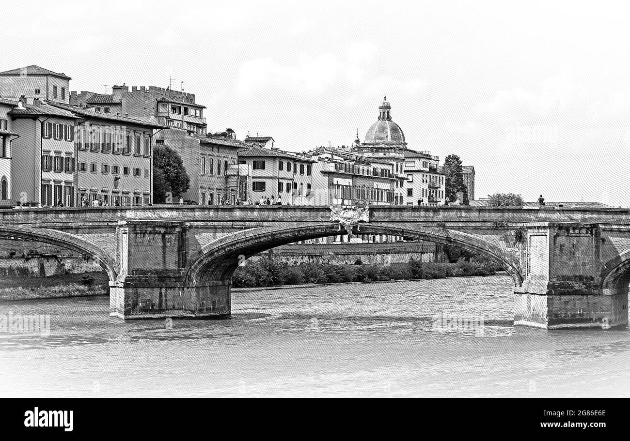 The bridges over River Arno in Florence Stock Photo - Alamy