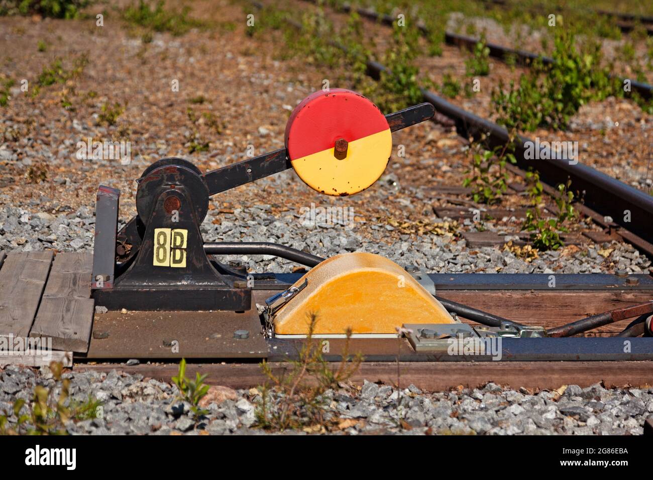 old manual train gear at tracks Stock Photo - Alamy
