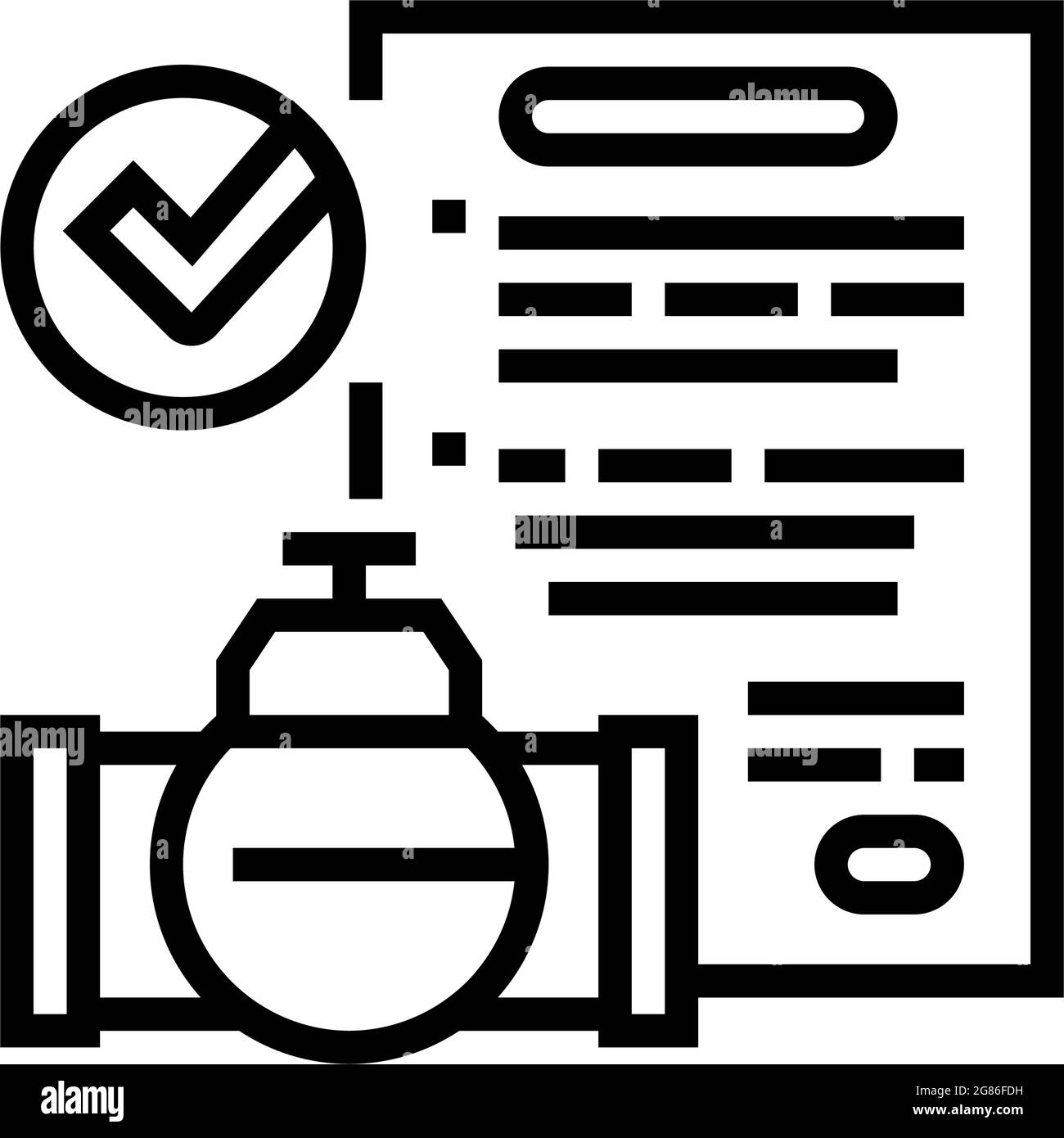 contract pipeline construction service line icon vector illustration ...