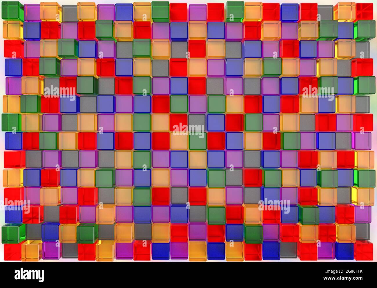 3d rendering image of colorful cubic glass Stock Photo - Alamy