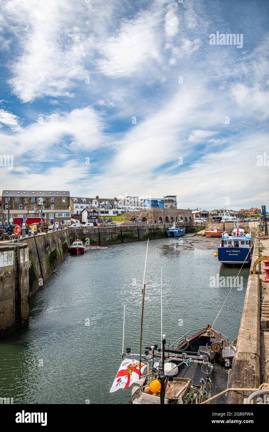 View seahouses harbour in northumberland hi-res stock photography and ...