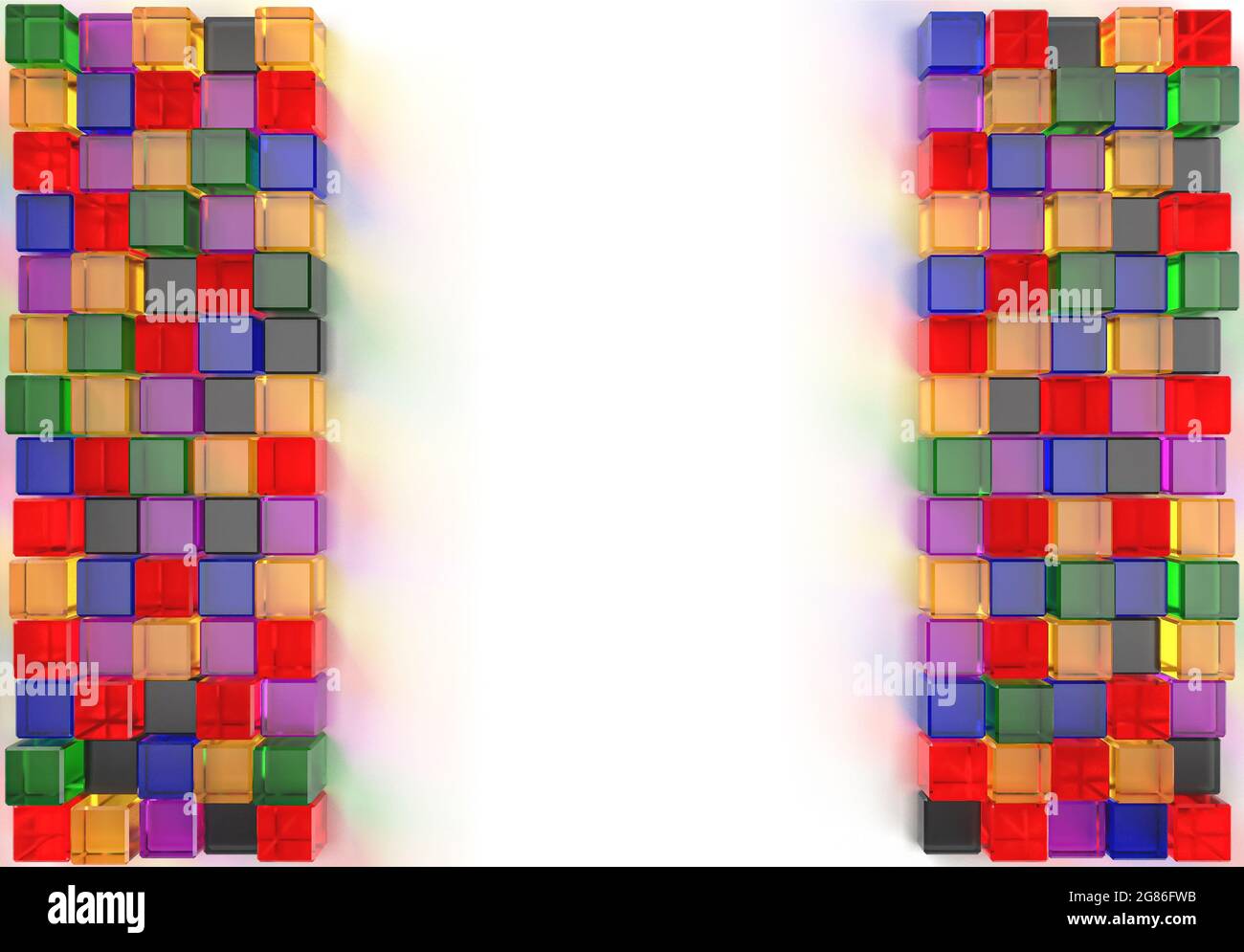 3d rendering image of colorful cubic glass Stock Photo - Alamy