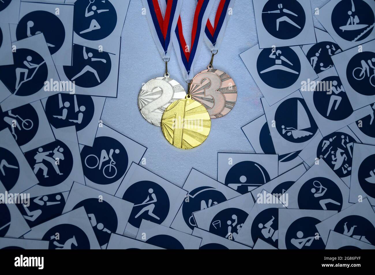 Medal Set, sport wallpaper, pictogram of summer events, original ...