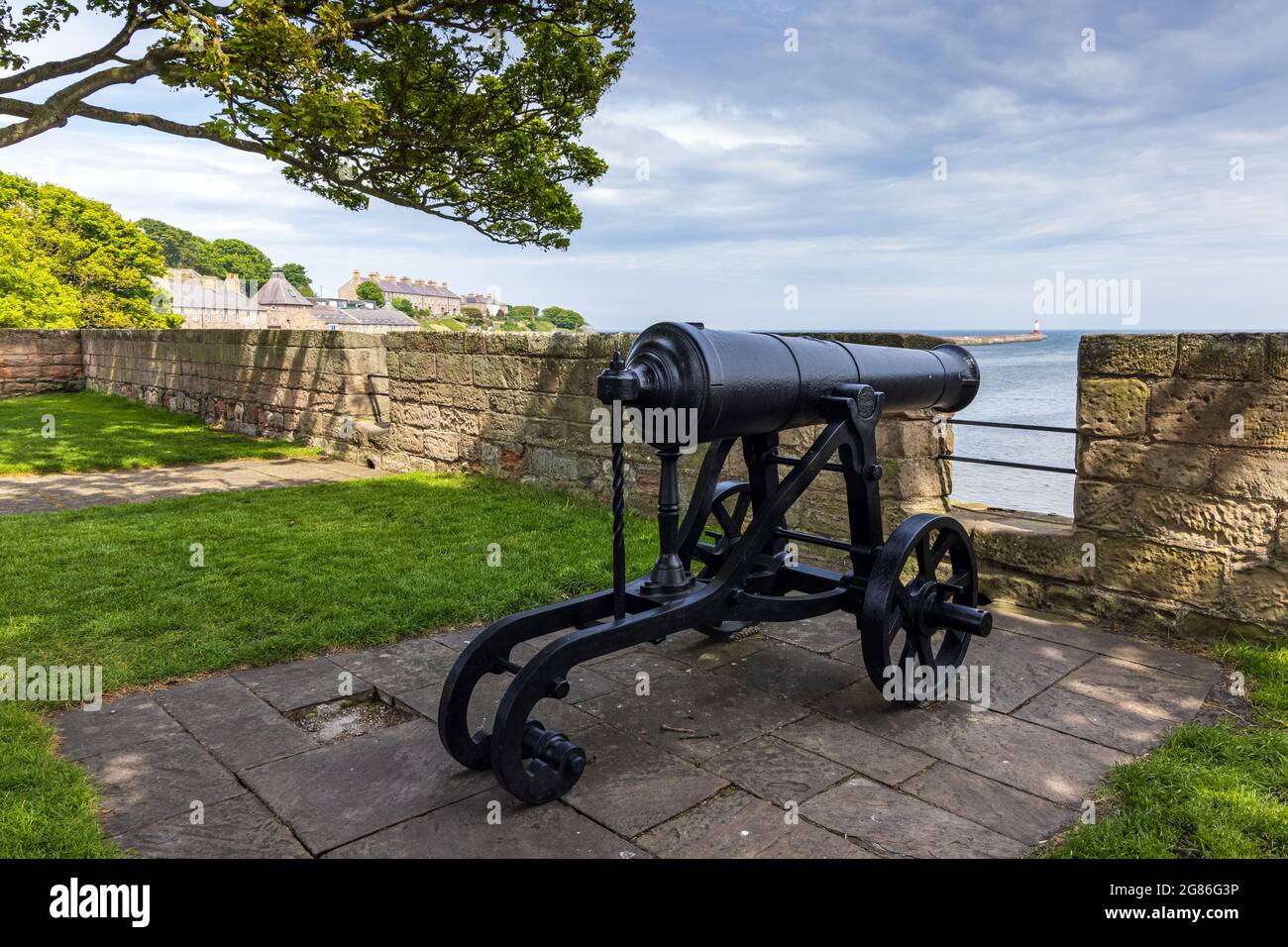 A captured Russian cannon from the Crimean War sited at a parapet in ...