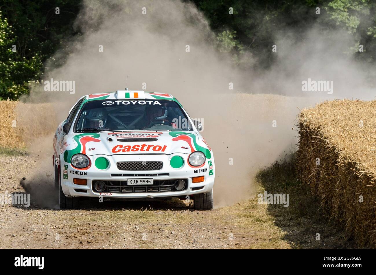 Toyota Celica GT Four ST205 rally car on the rally stage at the ...