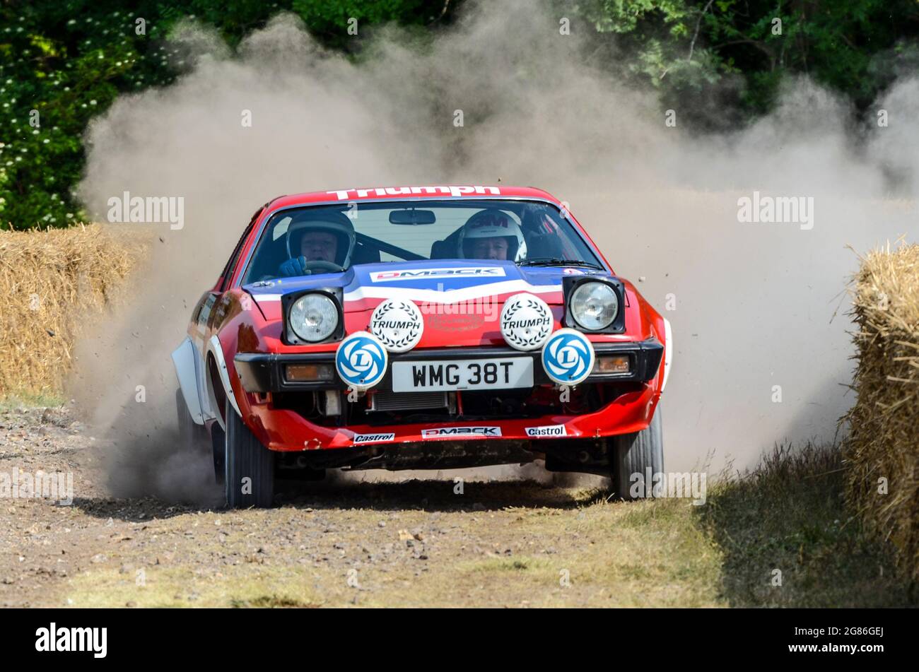 Triumph TR7 V8 rally car on the rally stage at the Goodwood Festival of ...