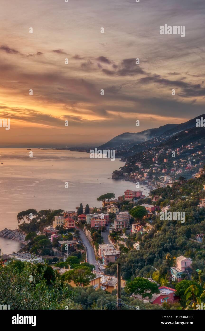 Ligurian coast view at night. High quality photoLigurian coast seen at ...