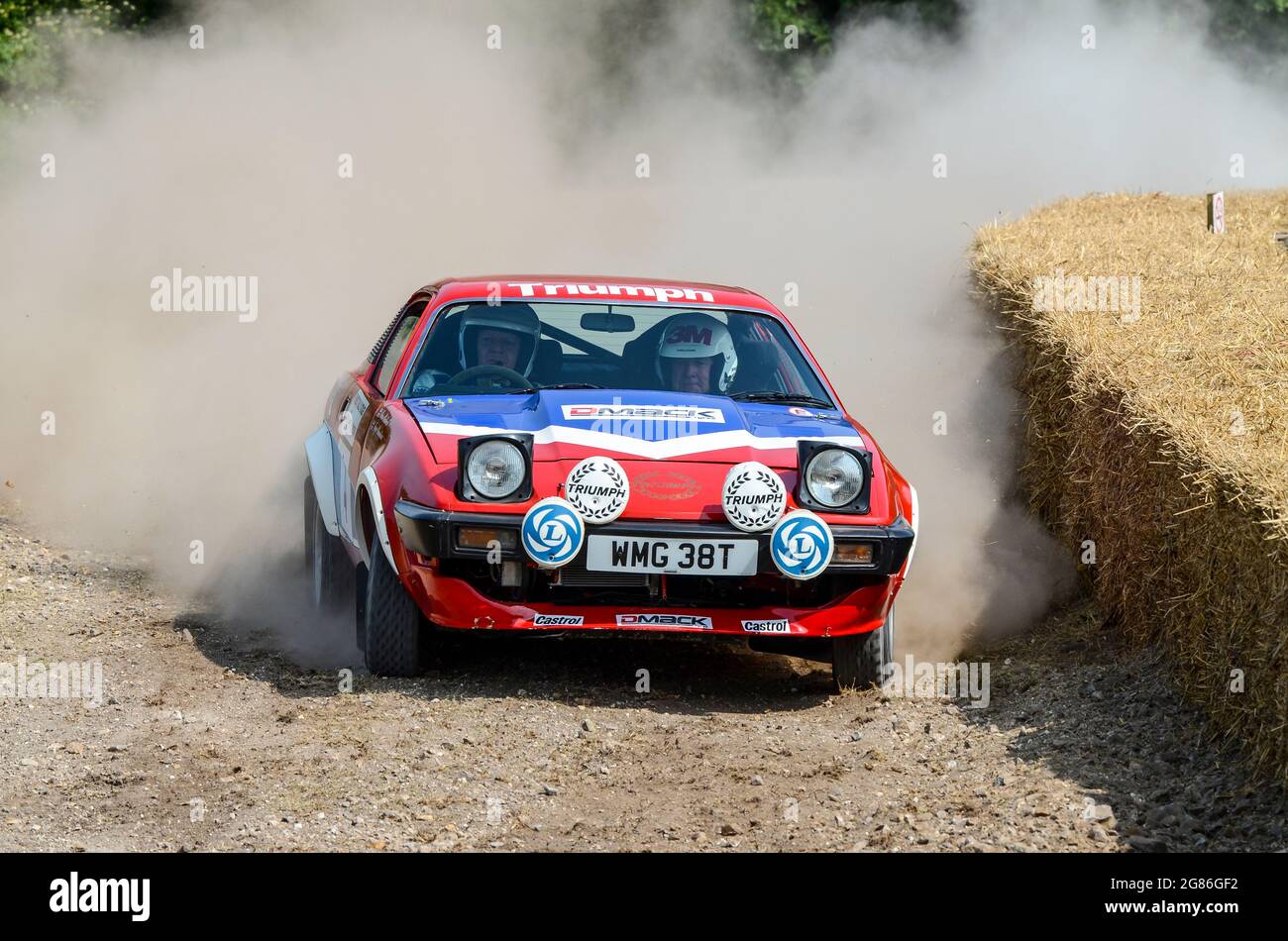 Triumph TR7 V8 rally car on the rally stage at the Goodwood Festival of ...
