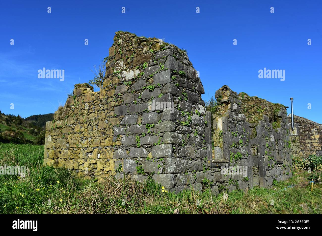 Stone ruins of a house in the Azores Stock Photo - Alamy