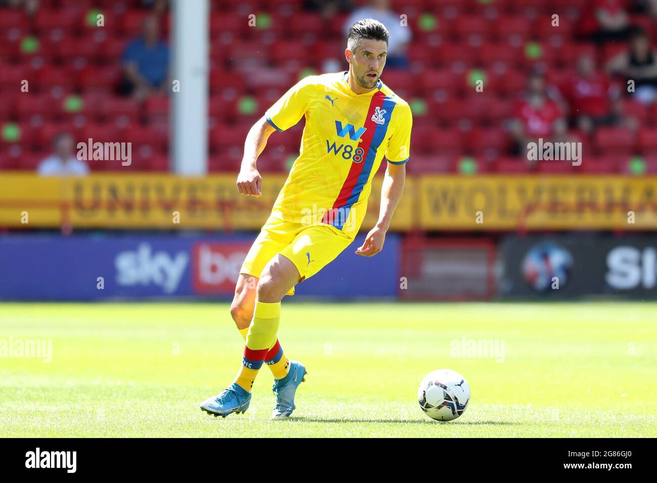 Crystal Palace's James Tomkins in action during the pre-season friendly ...