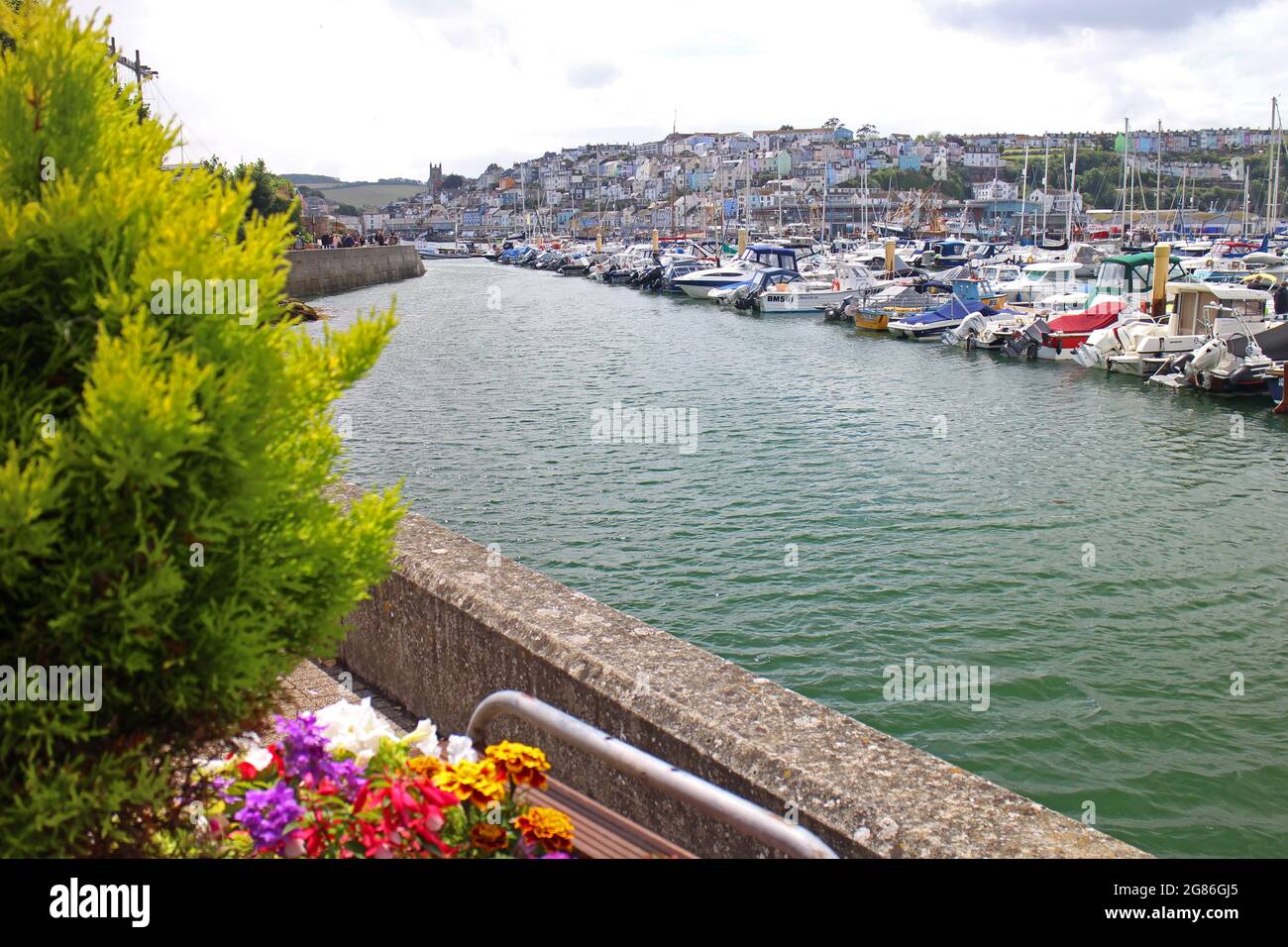 Brixham harbour and boats, Devon Stock Photo - Alamy