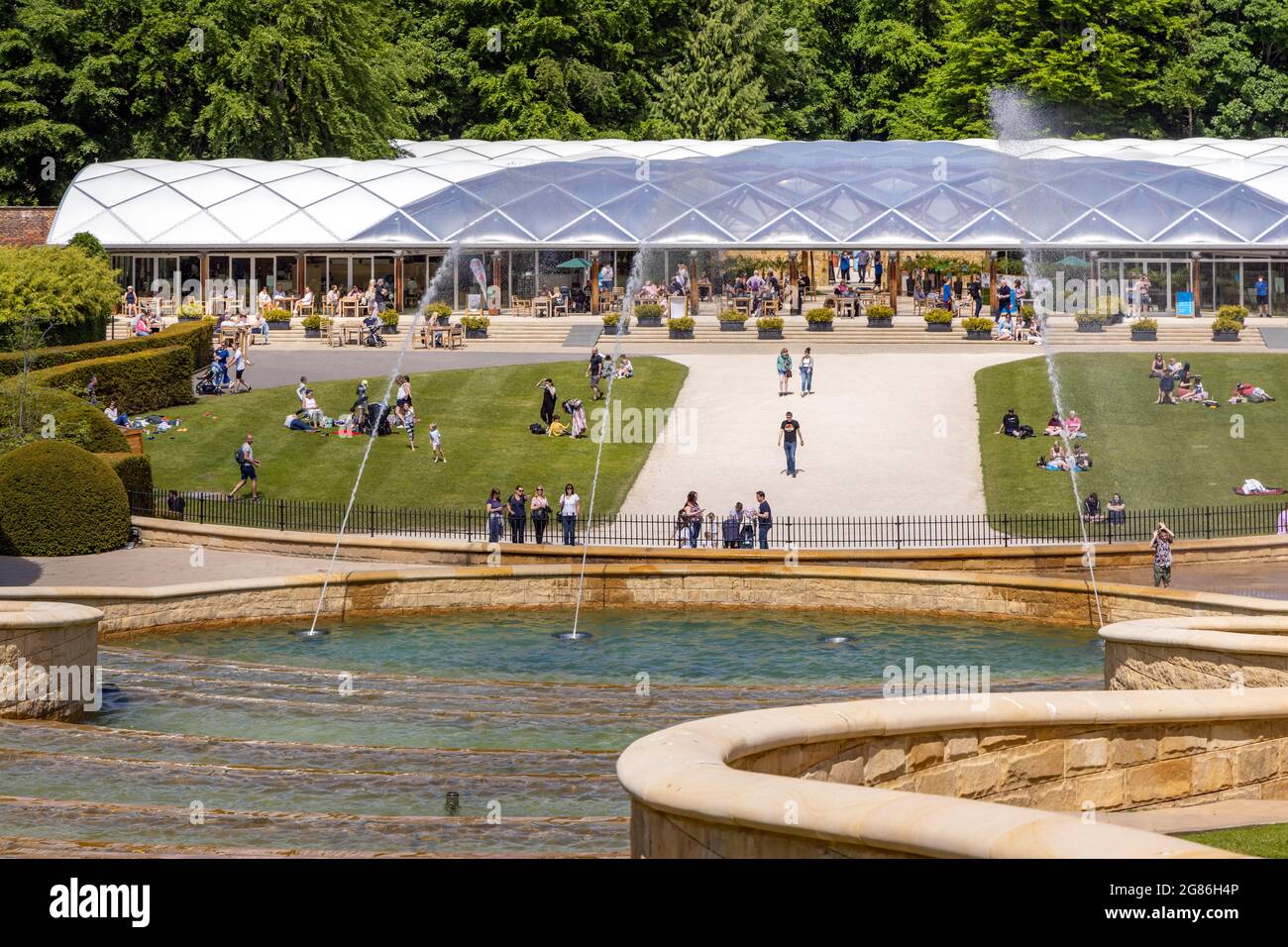 The Grand Cascade and visitor centre, The Alnwick Garden, Alnwick ...
