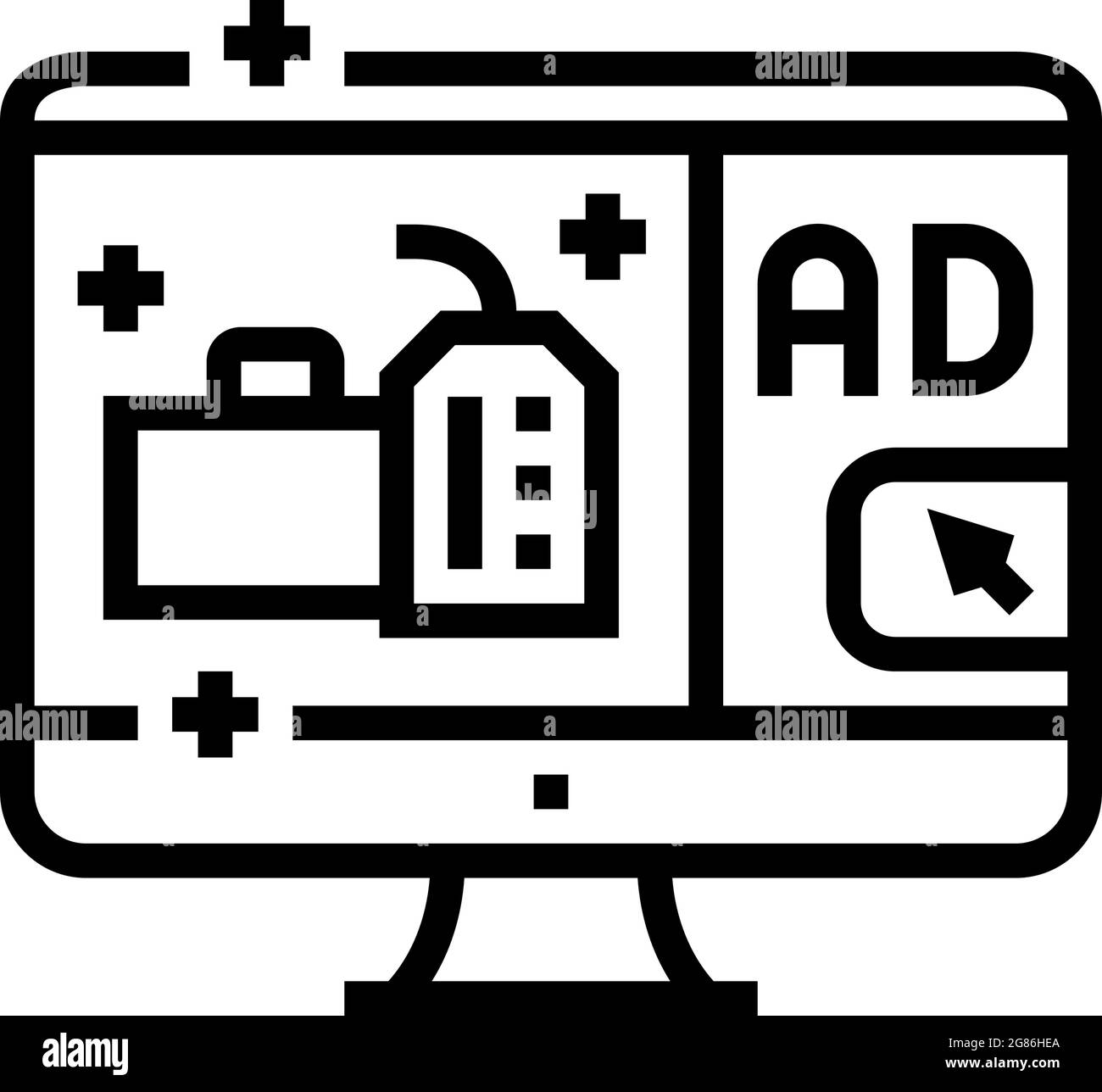 online advertising line icon vector illustration Stock Vector Image ...