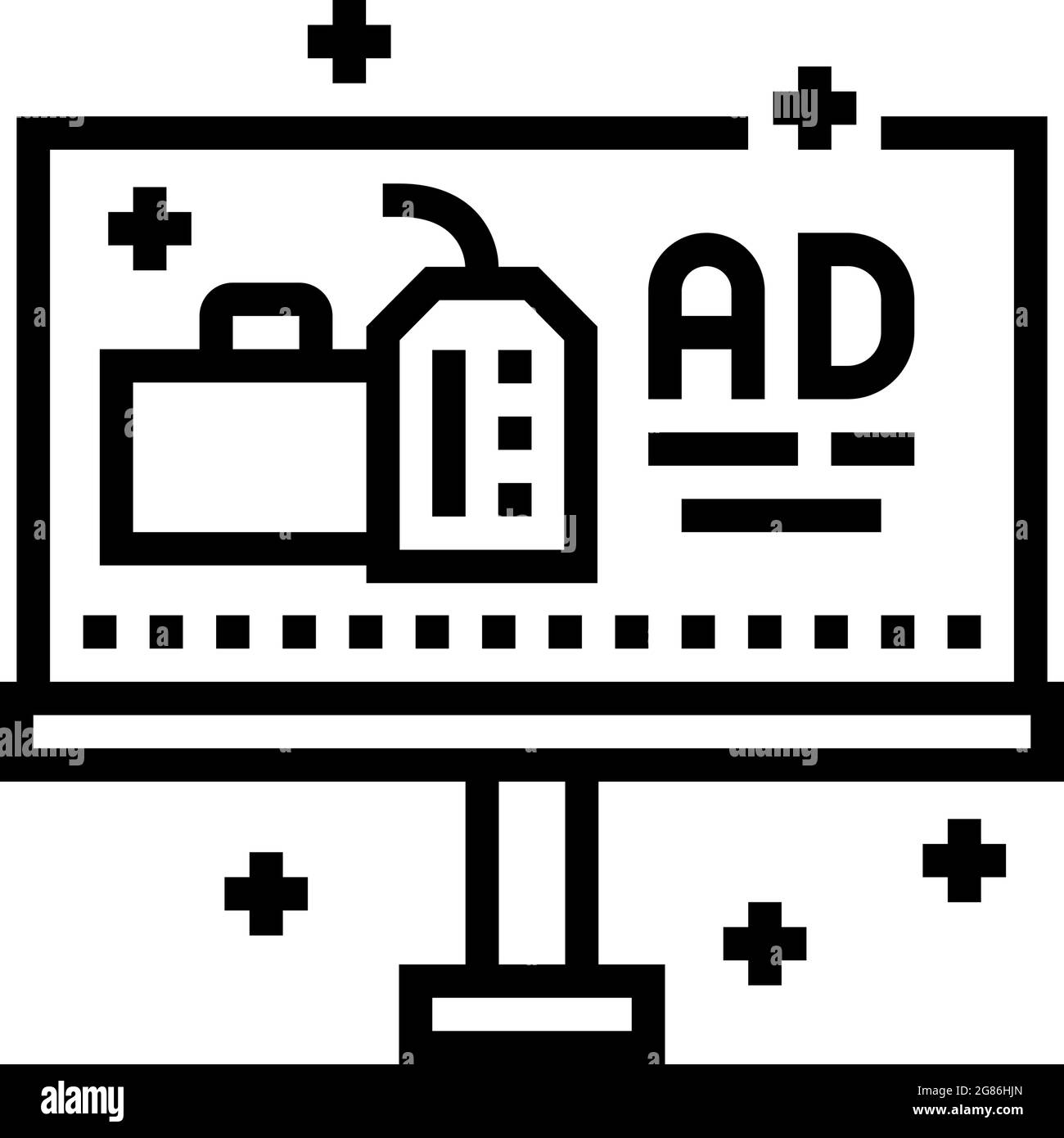 offline advertise line icon vector illustration Stock Vector Image ...