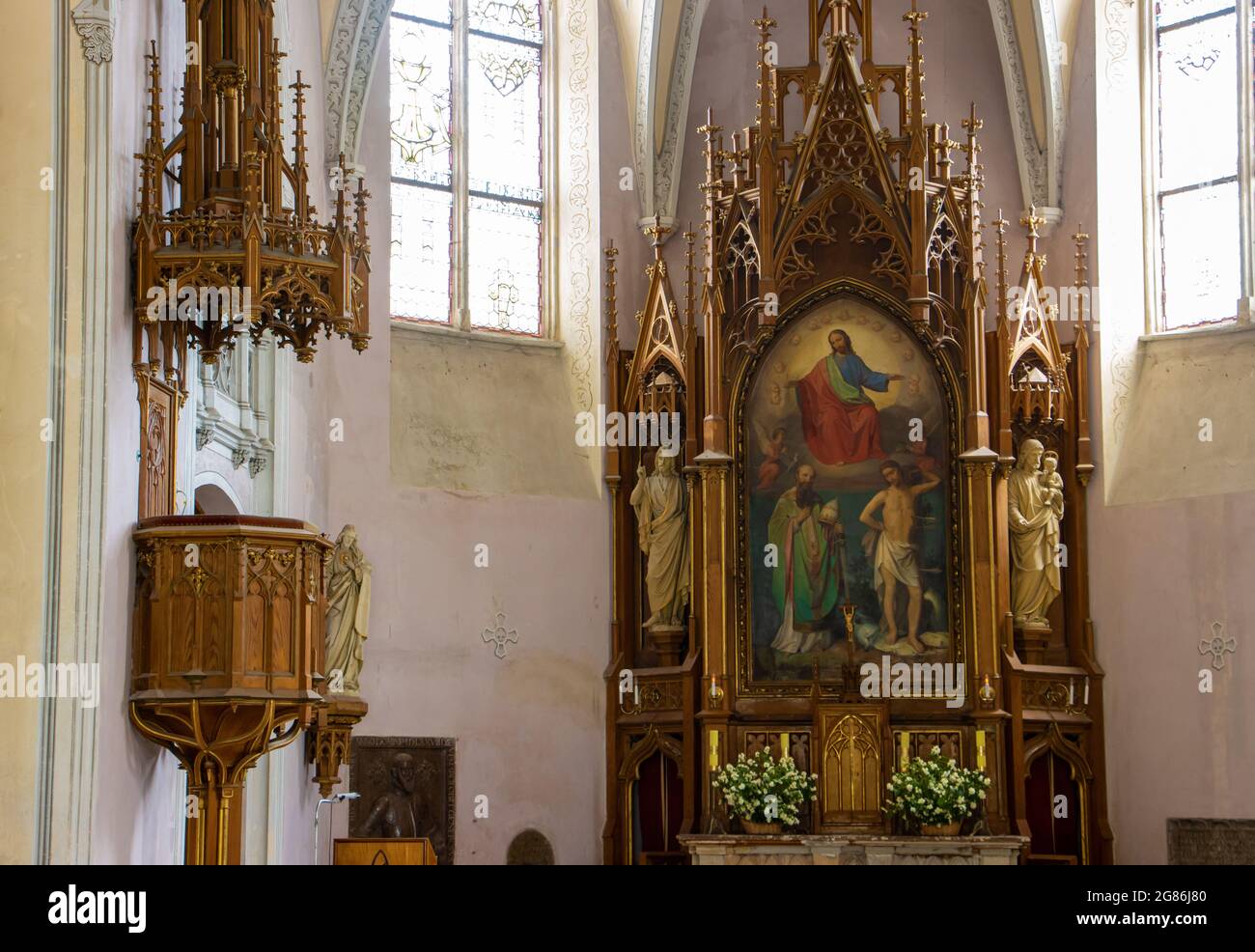 ZAKUPY, CZECHIA, JUNE 20 2021, The interior of the Church of Saints ...