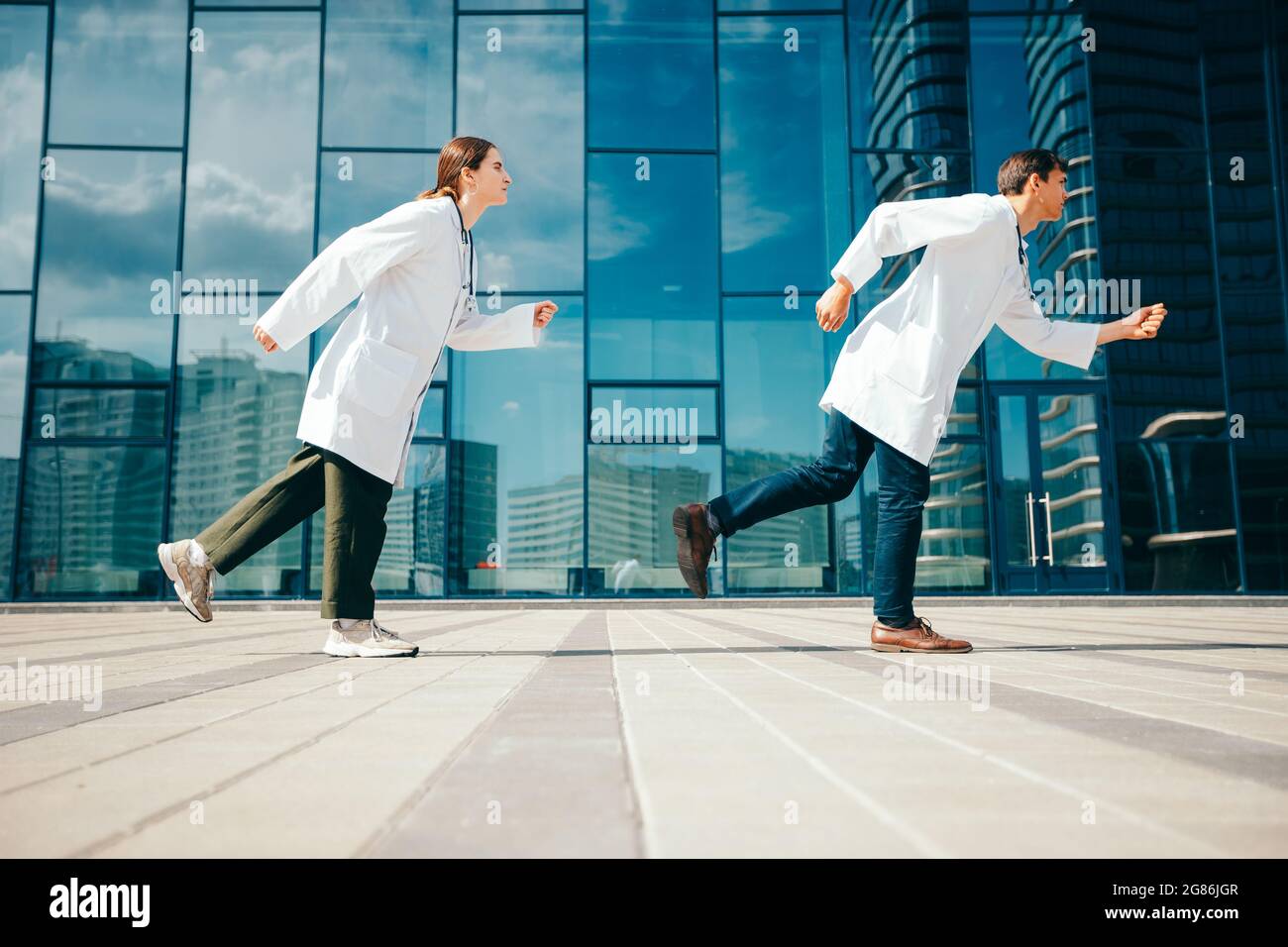 confident new generation doctors stepping to the rescue Stock Photo - Alamy