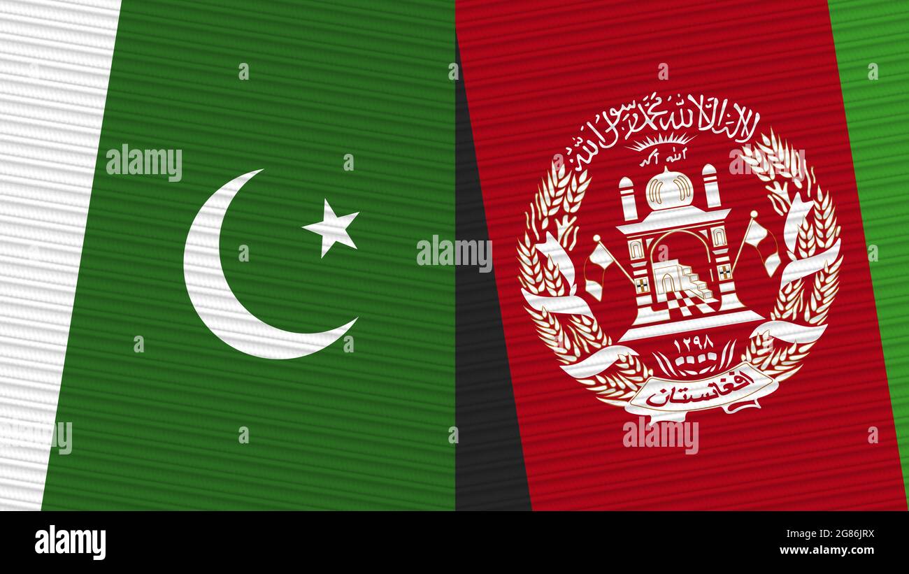 Afghanistan and Pakistan Two Half Flags Together Fabric Texture ...