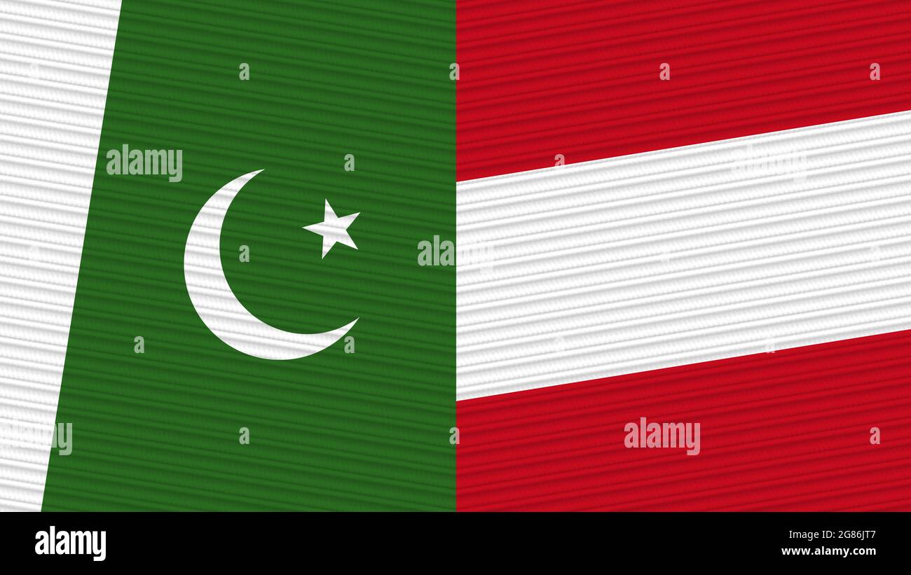 Austria and Pakistan Two Half Flags Together Fabric Texture ...