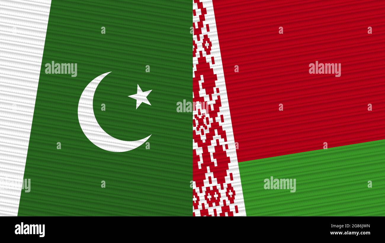 Belarus and Pakistan Two Half Flags Together Fabric Texture ...