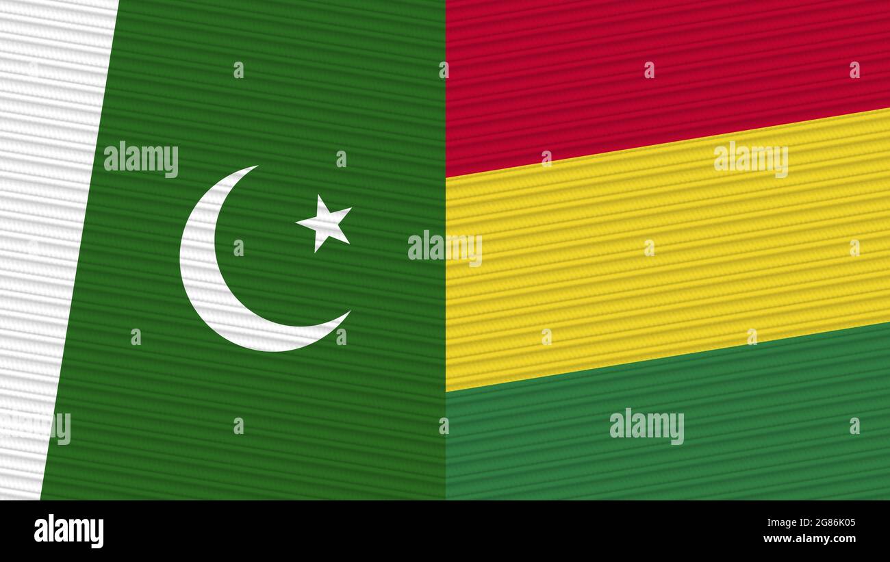 Bolivia and Pakistan Two Half Flags Together Fabric Texture ...
