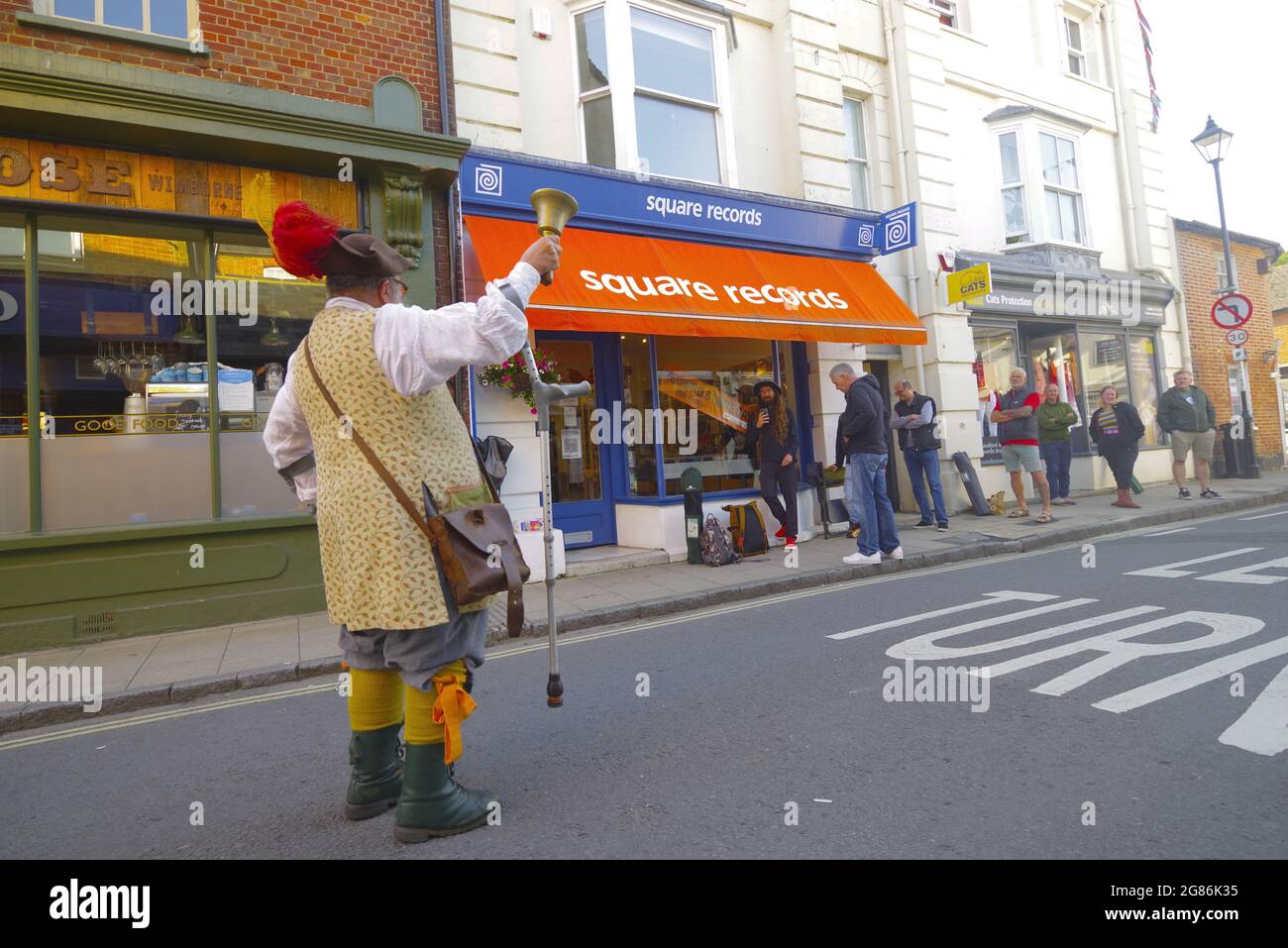 Town crier in wimborne opens up square records for rsd hi-res stock ...