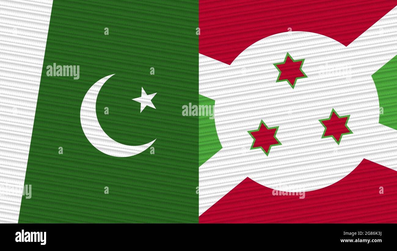 Burundi and Pakistan Two Half Flags Together Fabric Texture ...