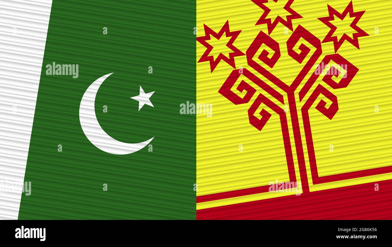 Chuvashia and Pakistan Two Half Flags Together Fabric Texture ...